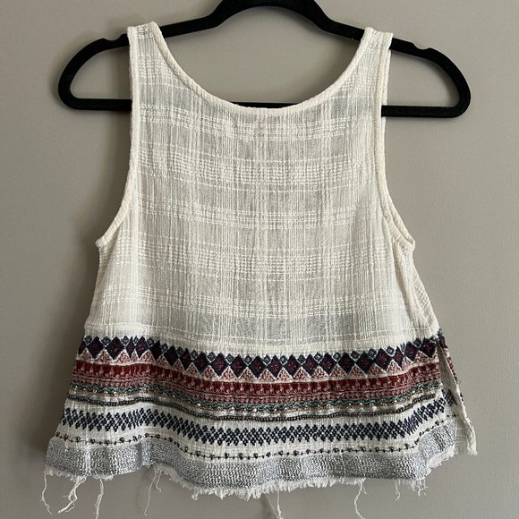 Ecote | Tops | Embroidered Low Back Crop Top | Poshmark